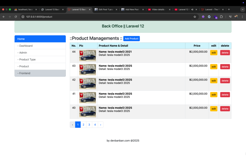 Laravel 12 Free Code PHP Basic CRUD Upload: Product Management & Dashboard UI 2025 (แจกจริง ...